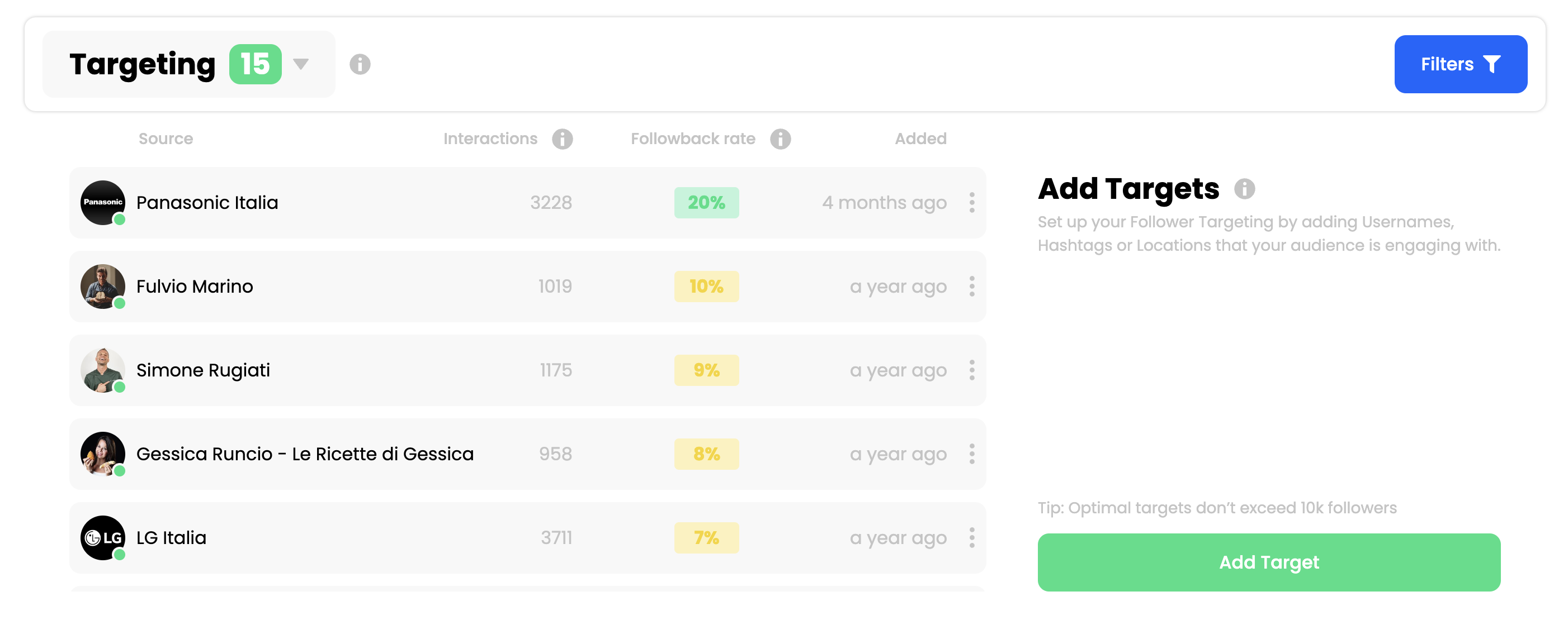 How to set your Targeting | Kicksta Knowledge Base